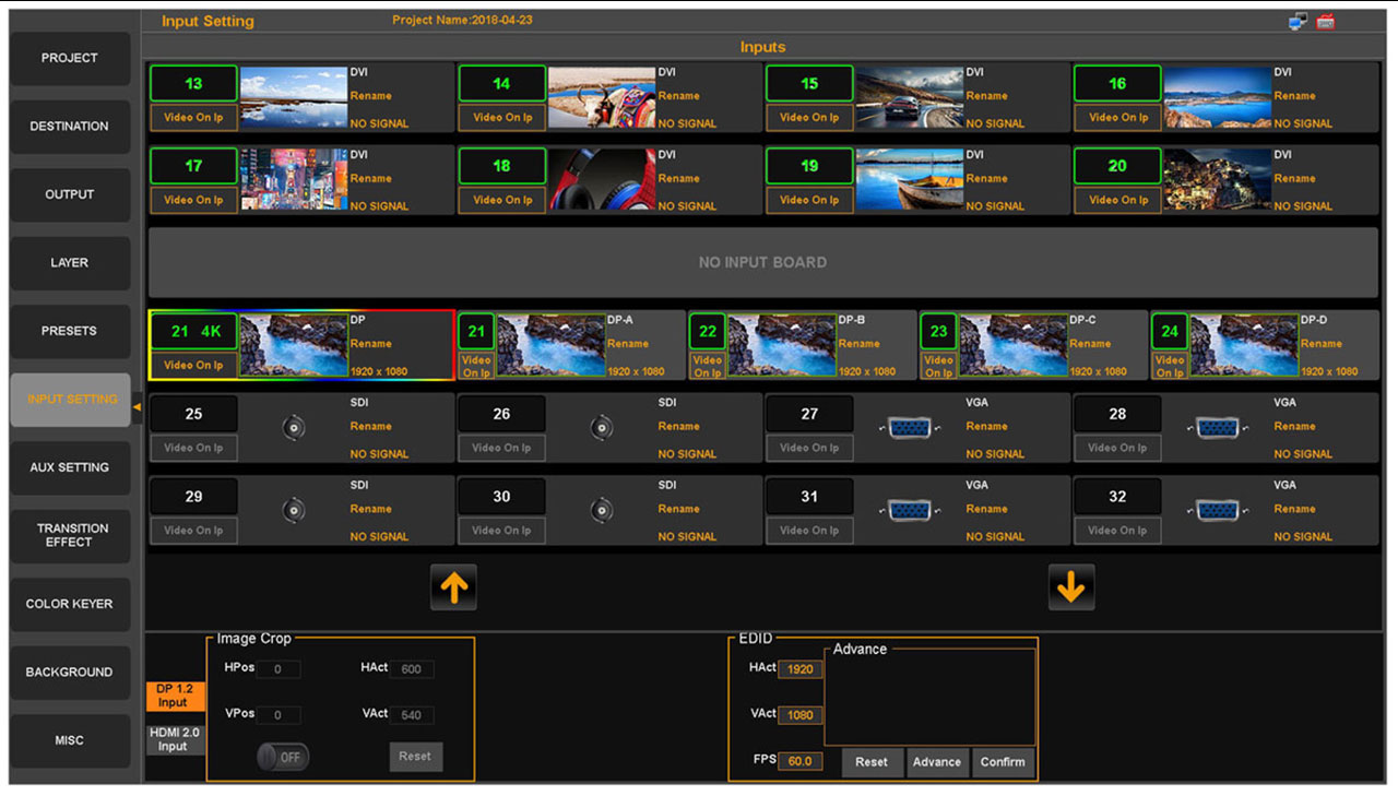 Bảng điều khiển sự kiện MIG-EH6000
